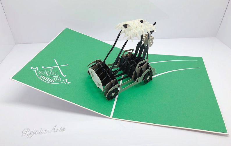 3D Pop up Golf Cart Card - Etsy