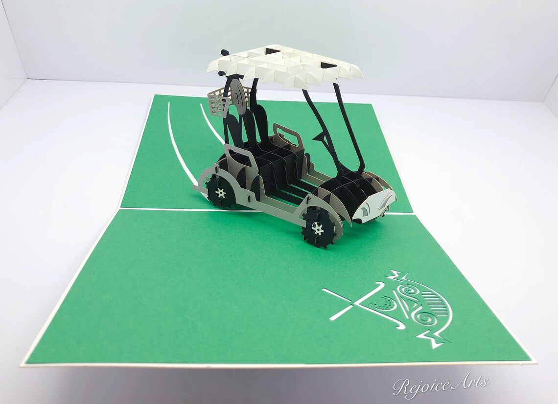 3D Pop up Golf Cart Card - Etsy