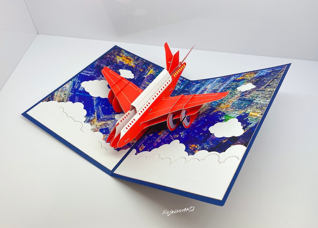 3D Pop up Airplane Card - Etsy
