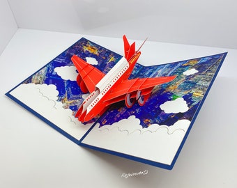 3D Pop up Airplane Card - Etsy