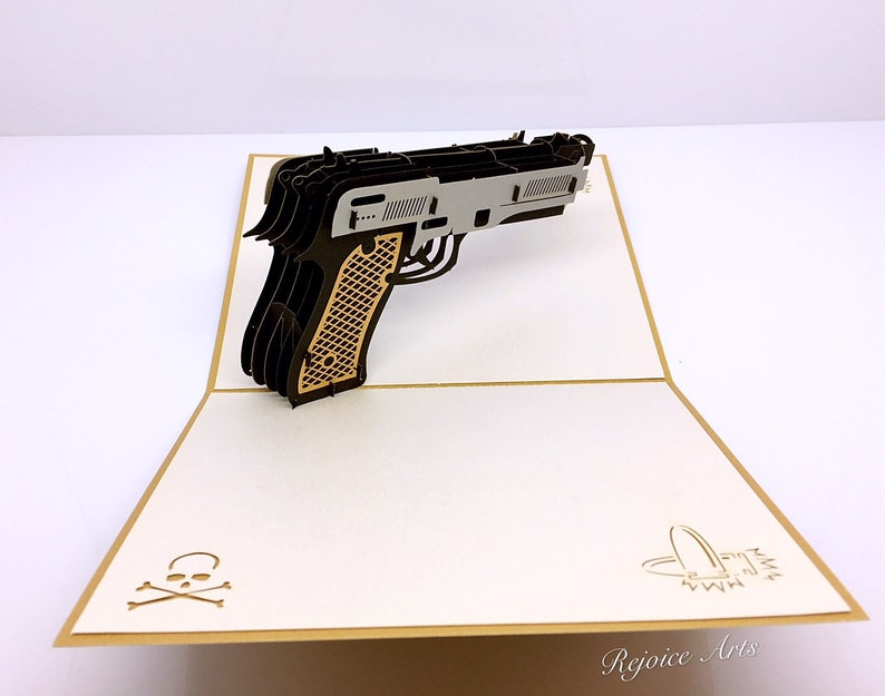 3D Pop up Pistol Card - Etsy