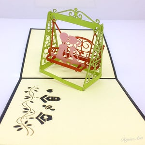 3D Pop up Lovers on a Swing Card - Etsy