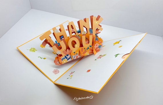 3D Popup Thank You Card | Etsy