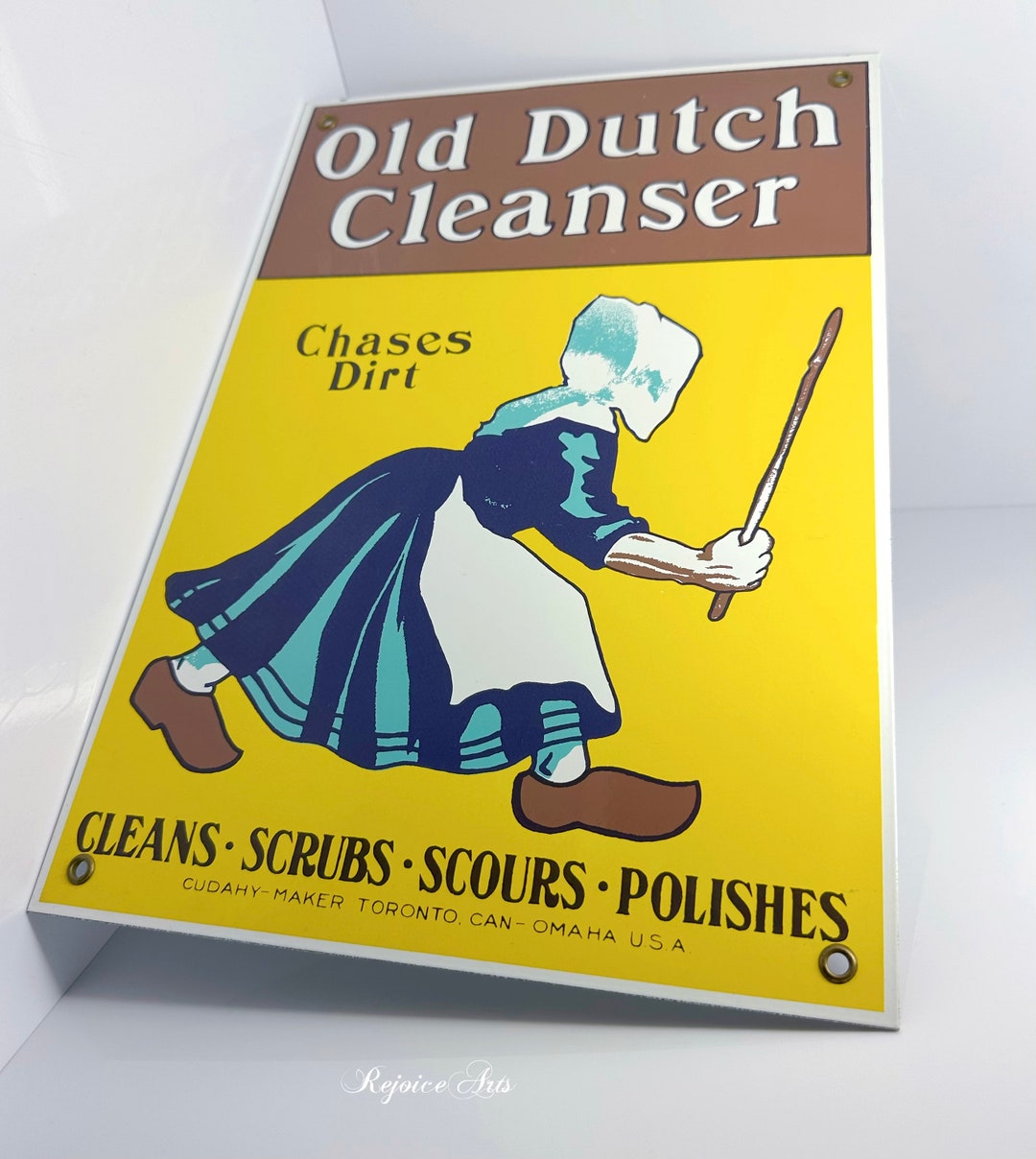 Vintage Old Dutch Cleanser Porcelain Sign Kitchen Home Soap Bar Polish ...