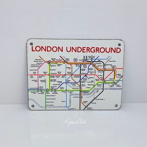 Vintage Enamel London Underground Map Sign - Etsy