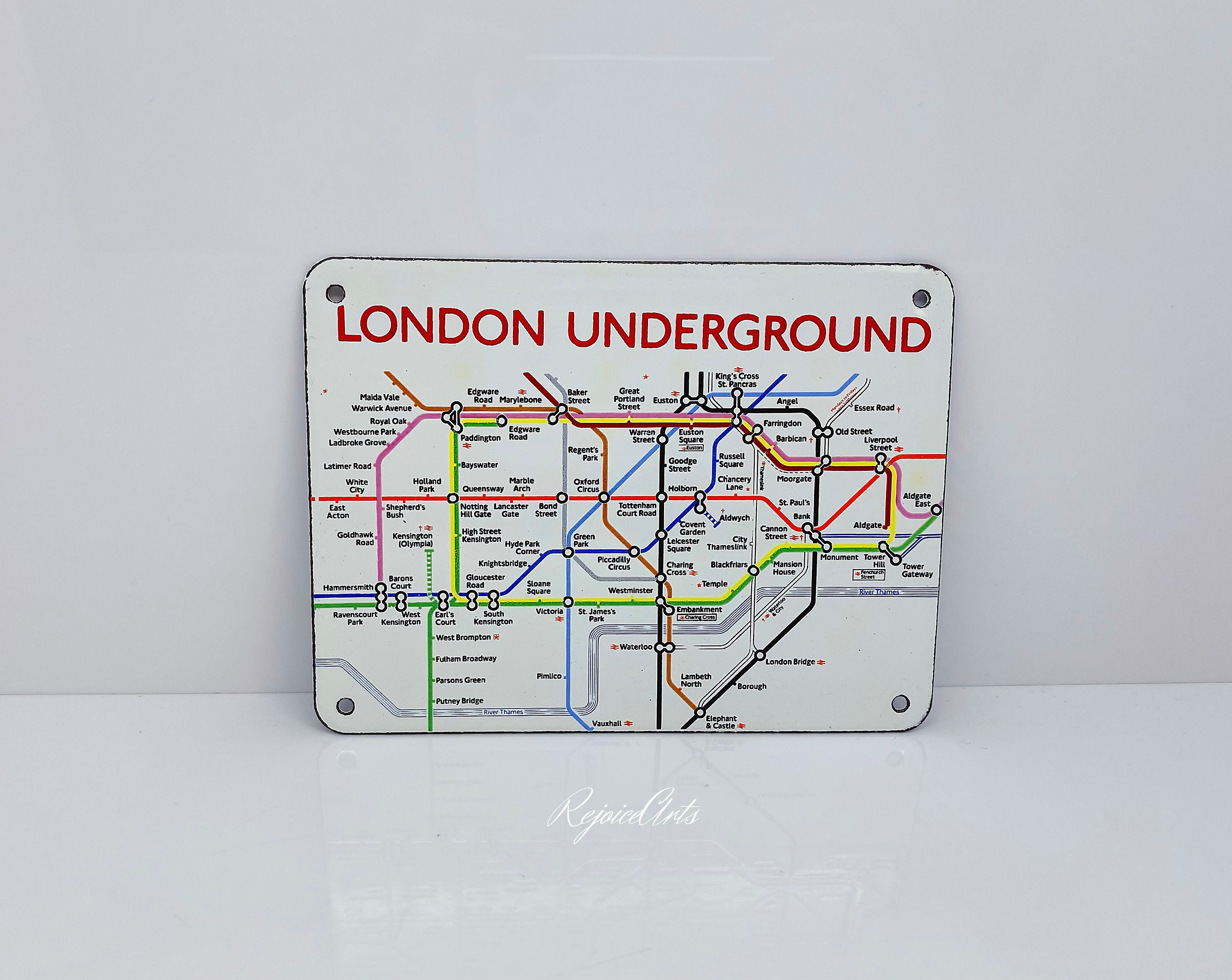 Vintage Enamel London Underground Map Sign - Etsy UK