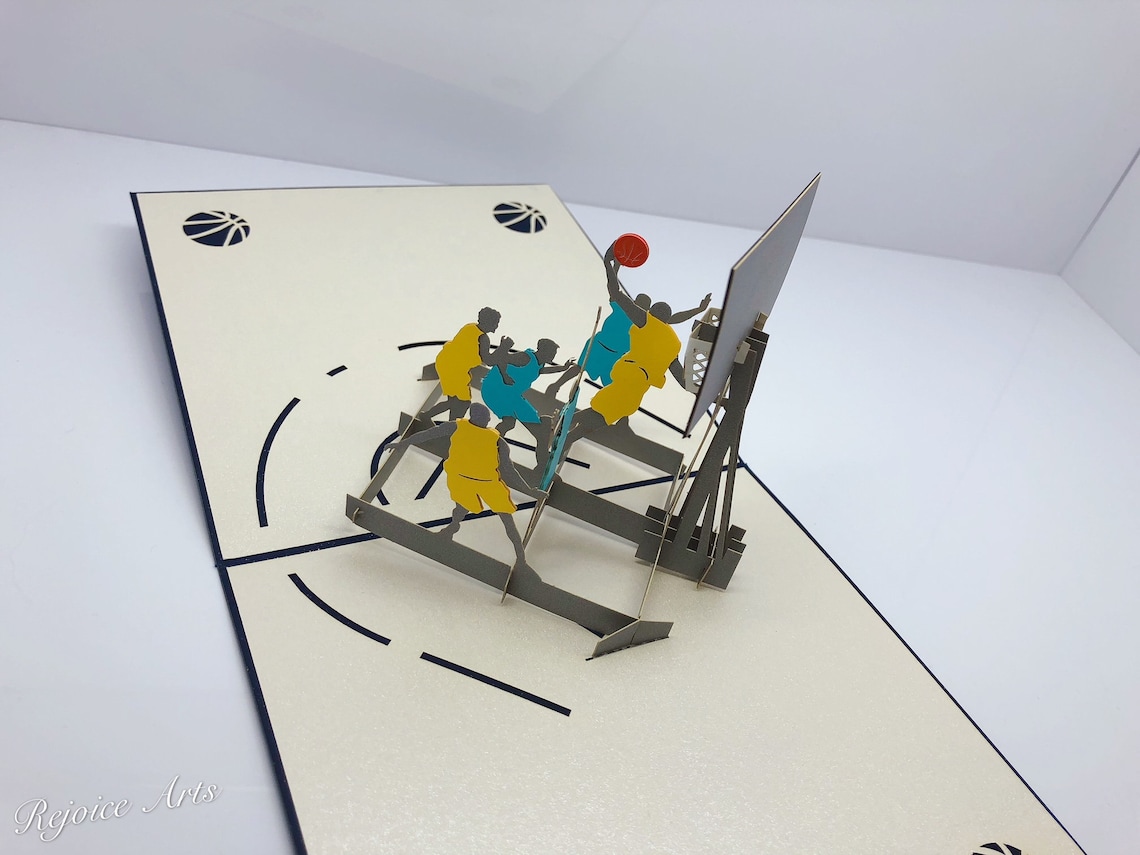 3D Pop up Basketball Card - Etsy
