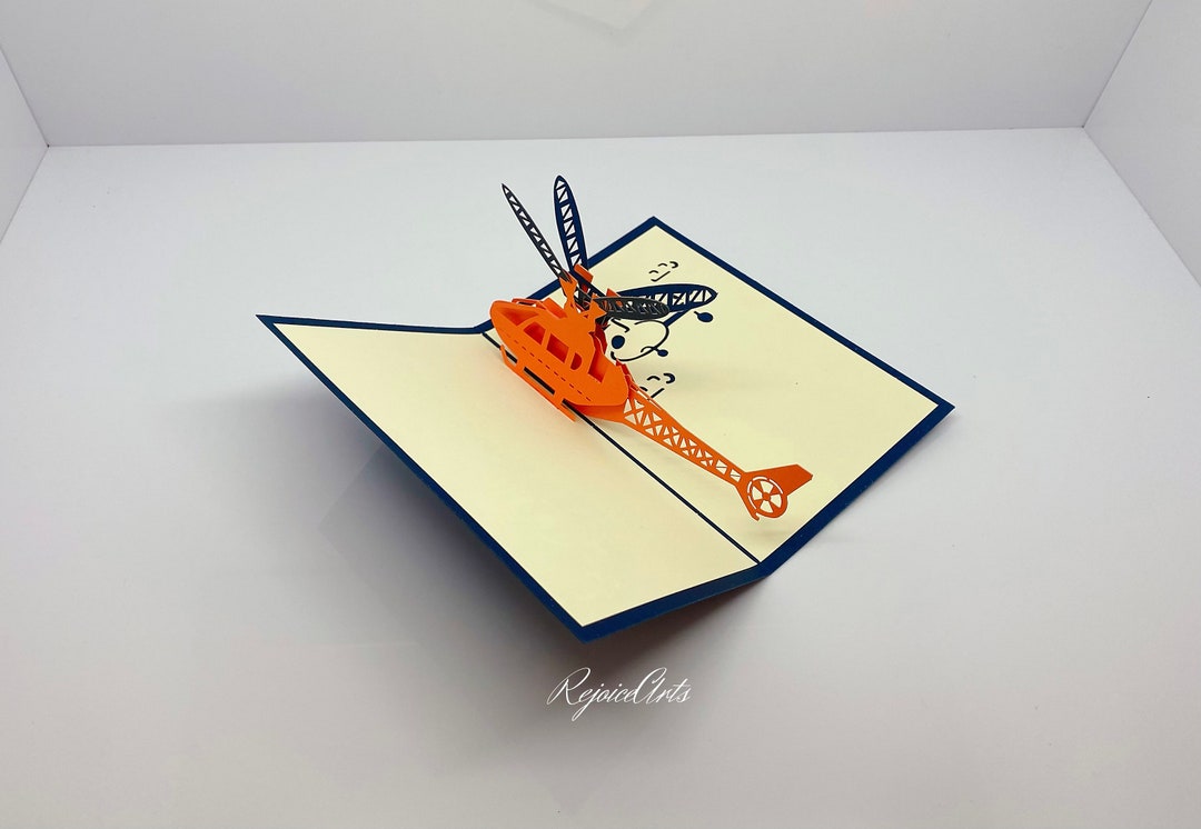 3D Pop up Helicopter Card - Etsy
