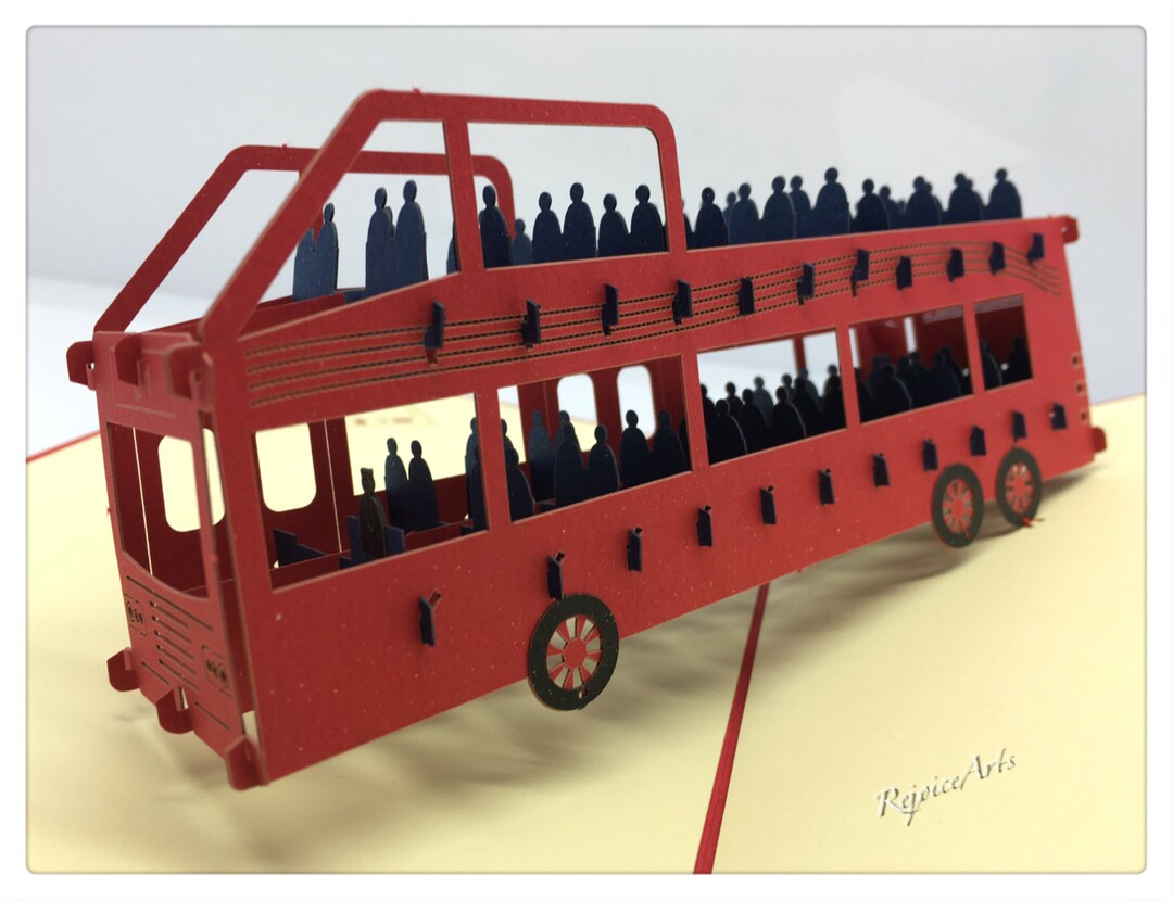 3D Pop up Double Deck Bus Card - Etsy