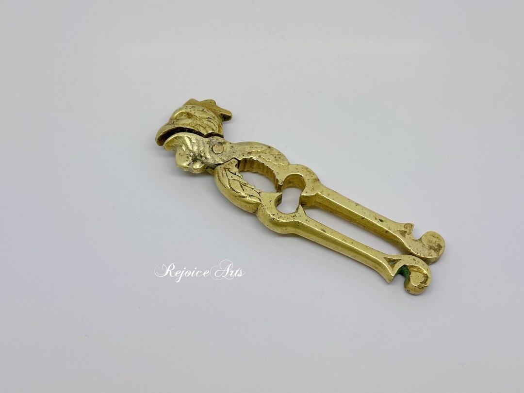 Vintage Brass Rooster Chicken Nutcracker Country Farm Tool Nut Cracker ...