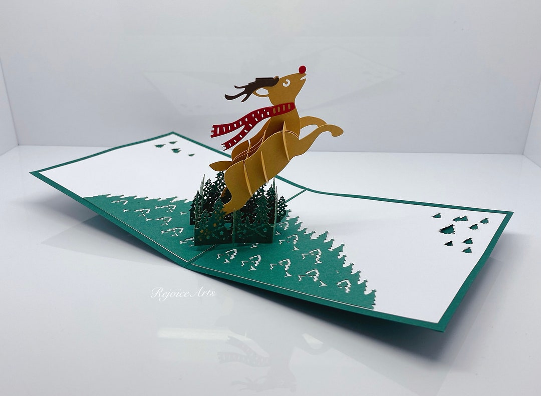 3D Pop up Reindeer Christmas Card - Etsy