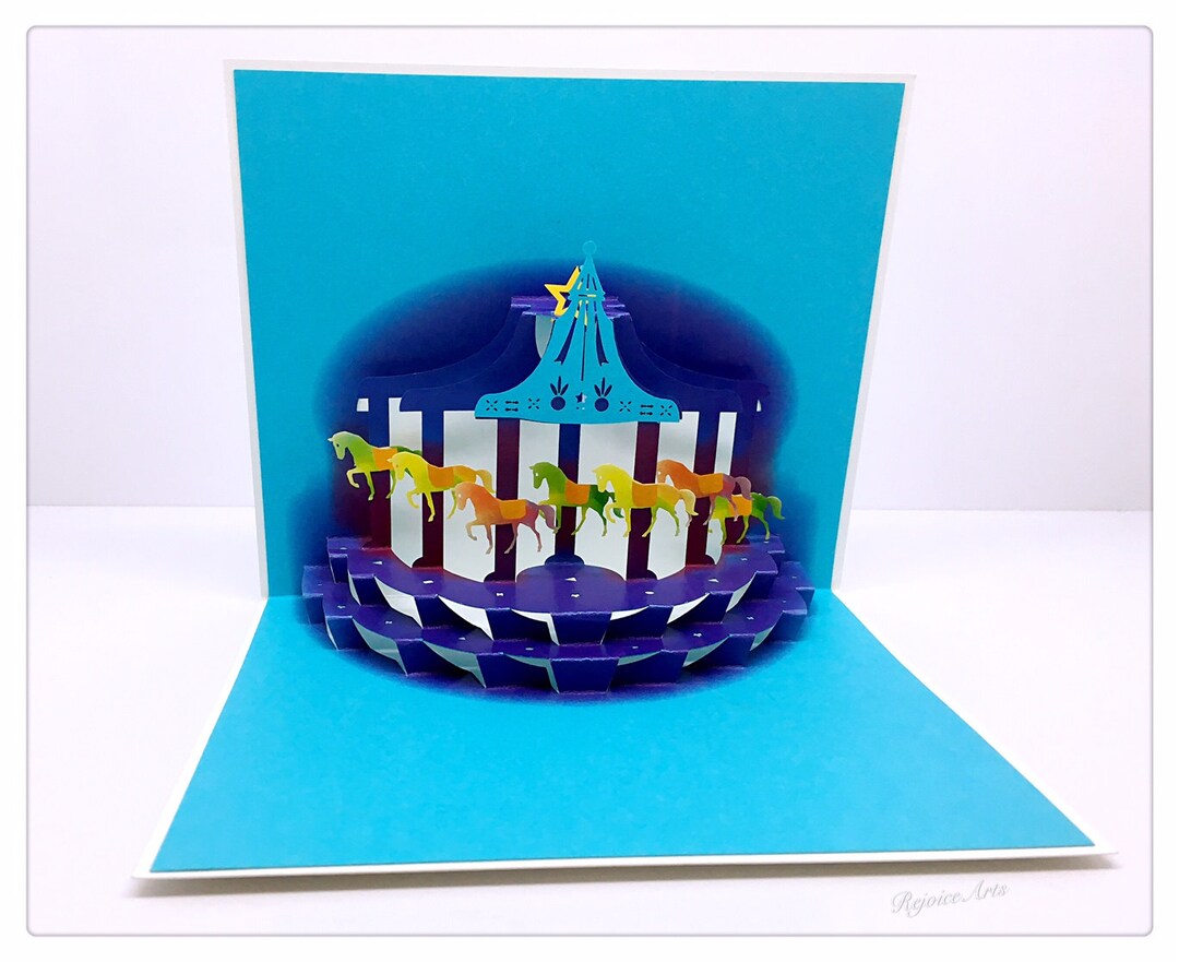 3D Pop up Merry-go-round Card - Etsy