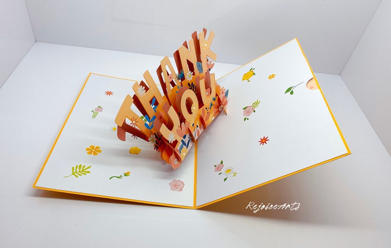 3D Popup Thank You Card | Etsy