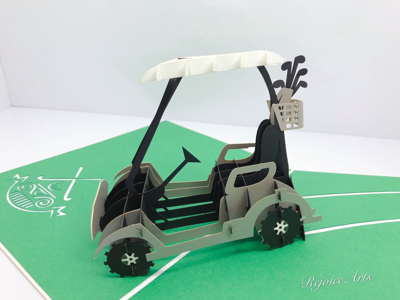 3D Pop up Golf Cart Card - Etsy