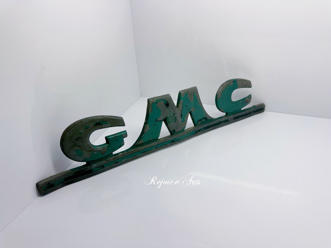 Vintage 1950s GMC Truck Script Logo Grille Emblem Metal Part 2227865 ...