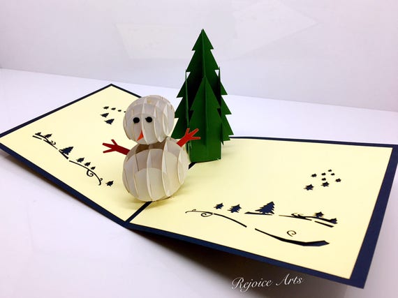 3D Pop Up Snowman Card | Etsy
