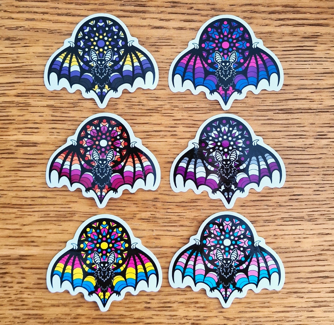 Pride Bat Gothic Window Vinyl Stickers 2.5" | Gay | Bi Bisexual ...