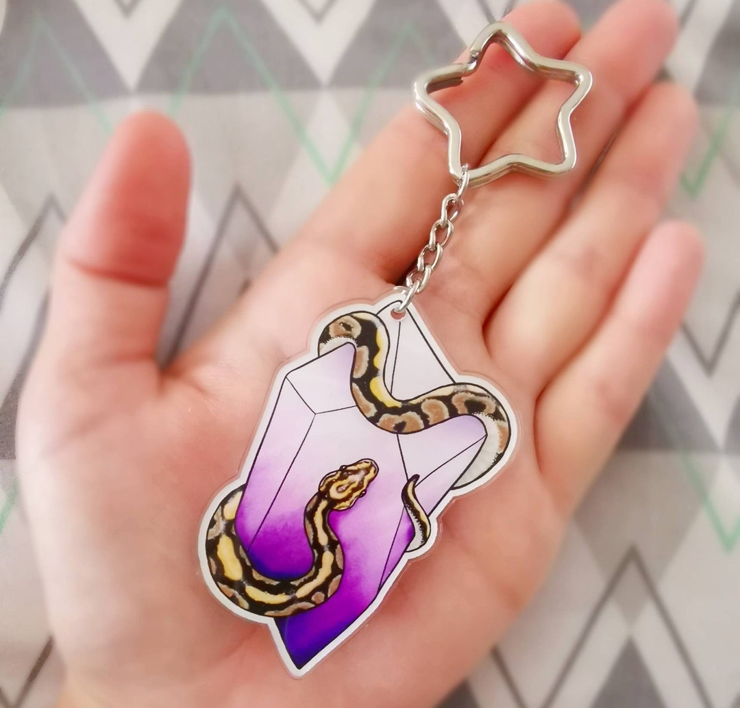 Cute Royal Python / Ball Python Snake on Amethyst Crystal Acrylic Star ...