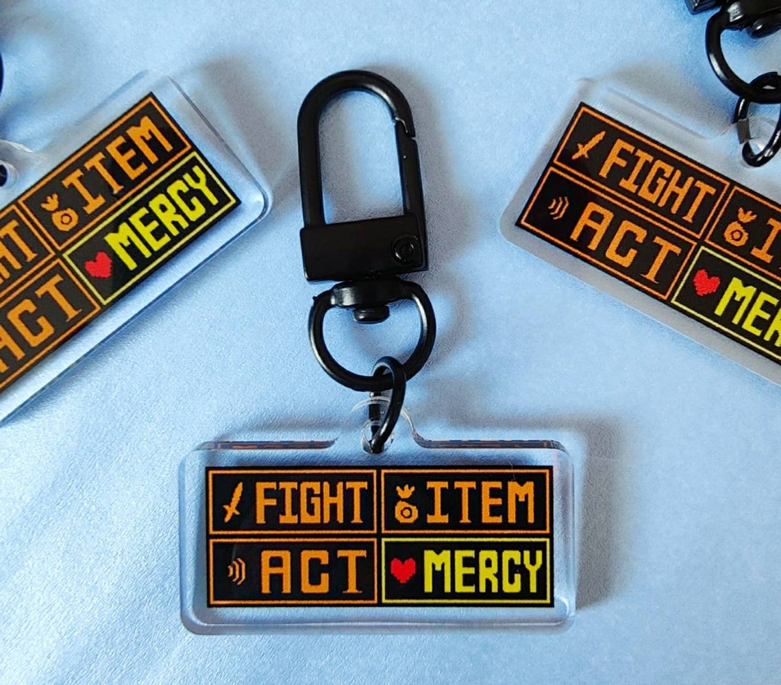 Undertale Menu Fight Mercy Acrylic Necklace Double Sided - Etsy