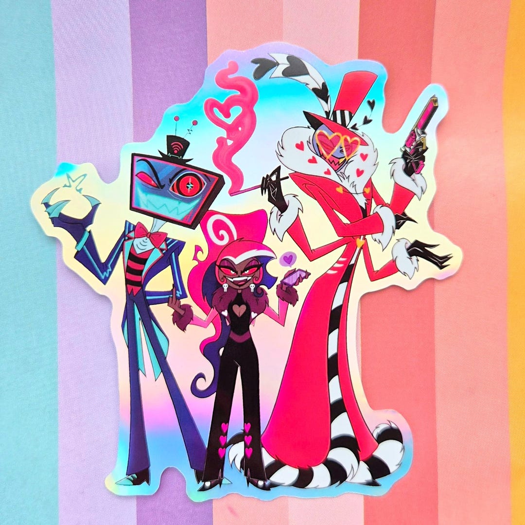 The Vees - 3.5" Holographic Sticker - Hazbin Hotel Inspired - Vox ...