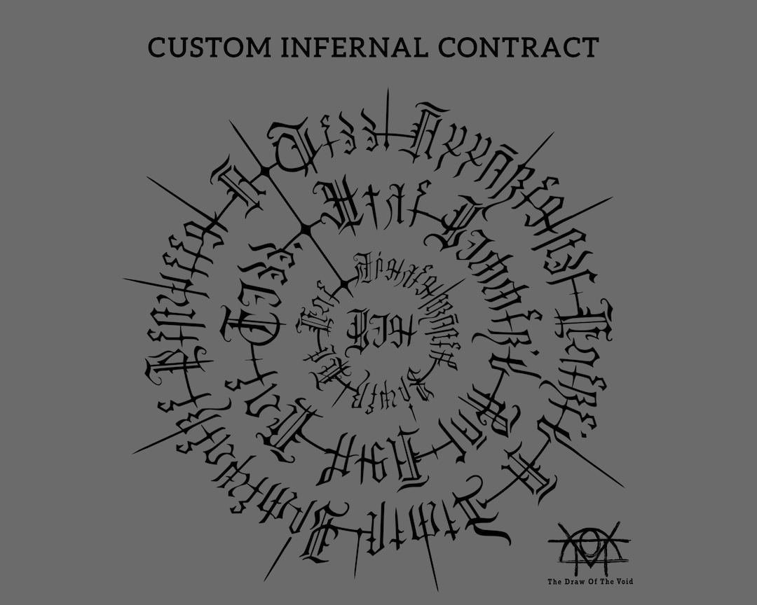 Custom Infernal Contract Design - A4 and A5 Print & Tattoo Design ...