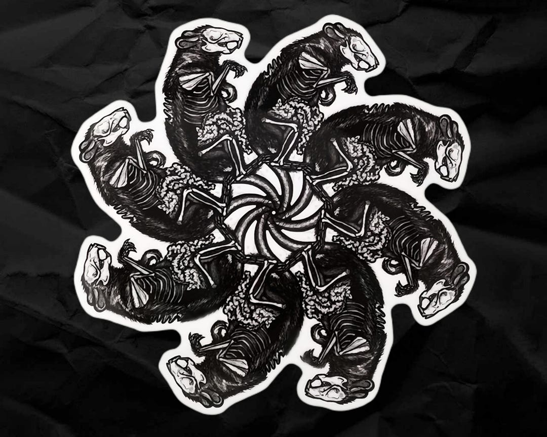 Decay Rat King - 3.5" Large Sticker | Goth | Witch | Laptop Sticker ...