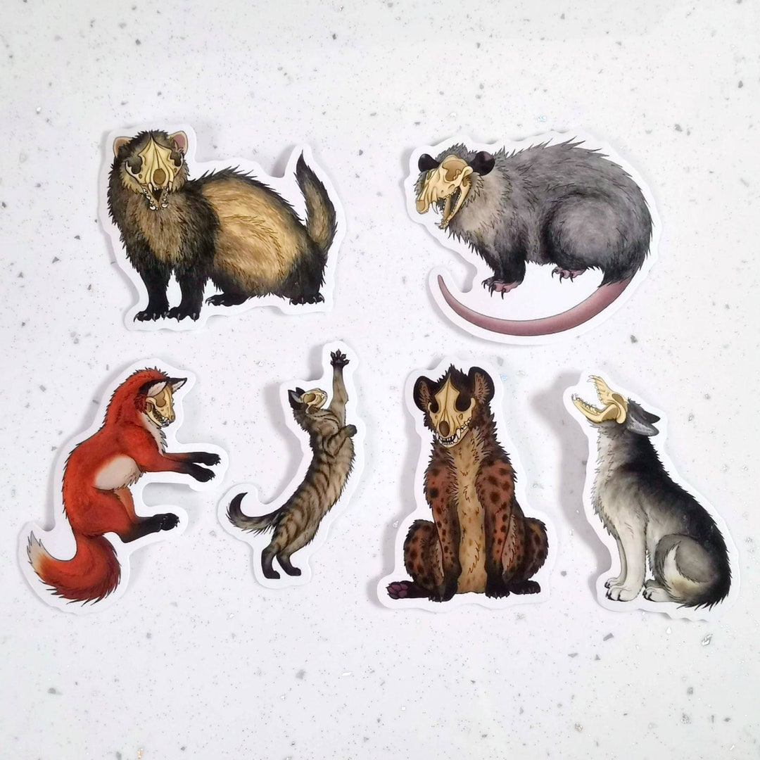 Boney Babies - Cute Animal Skull Vulture Culture Matte Stickers Choice ...