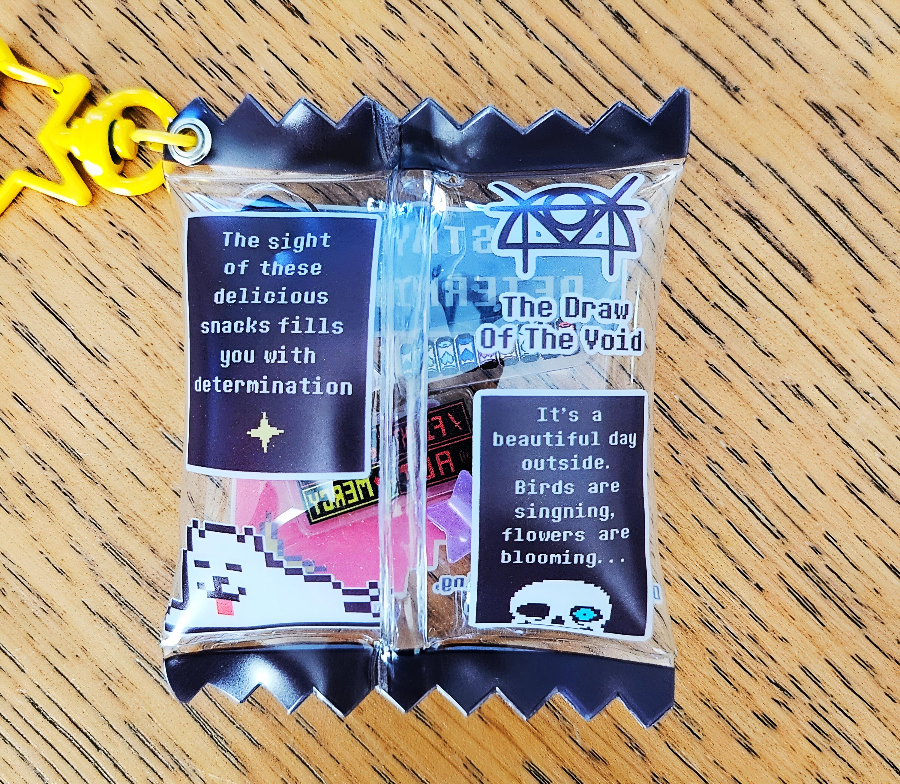 Stay Determined - Undertale Candy Bag Shaker Charm Keychain With ...