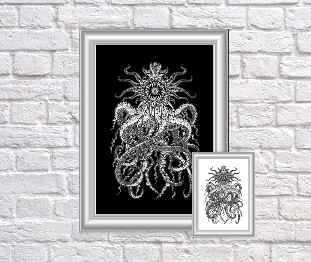 Abyss A4 - A5 Print | Tattoo Design | Vulture Culture | Pagan | Goth ...