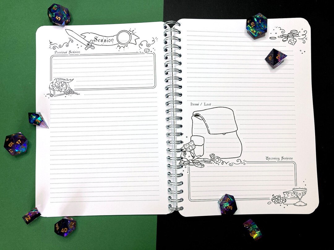 D&D Campaign Notebook Planner Journal A5, Wire-o Binding, Notes, Ttrpg ...