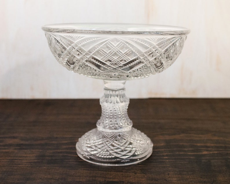 Gorgeous Antique Victorian Era EAPG Pressed Glass Compote With - Etsy