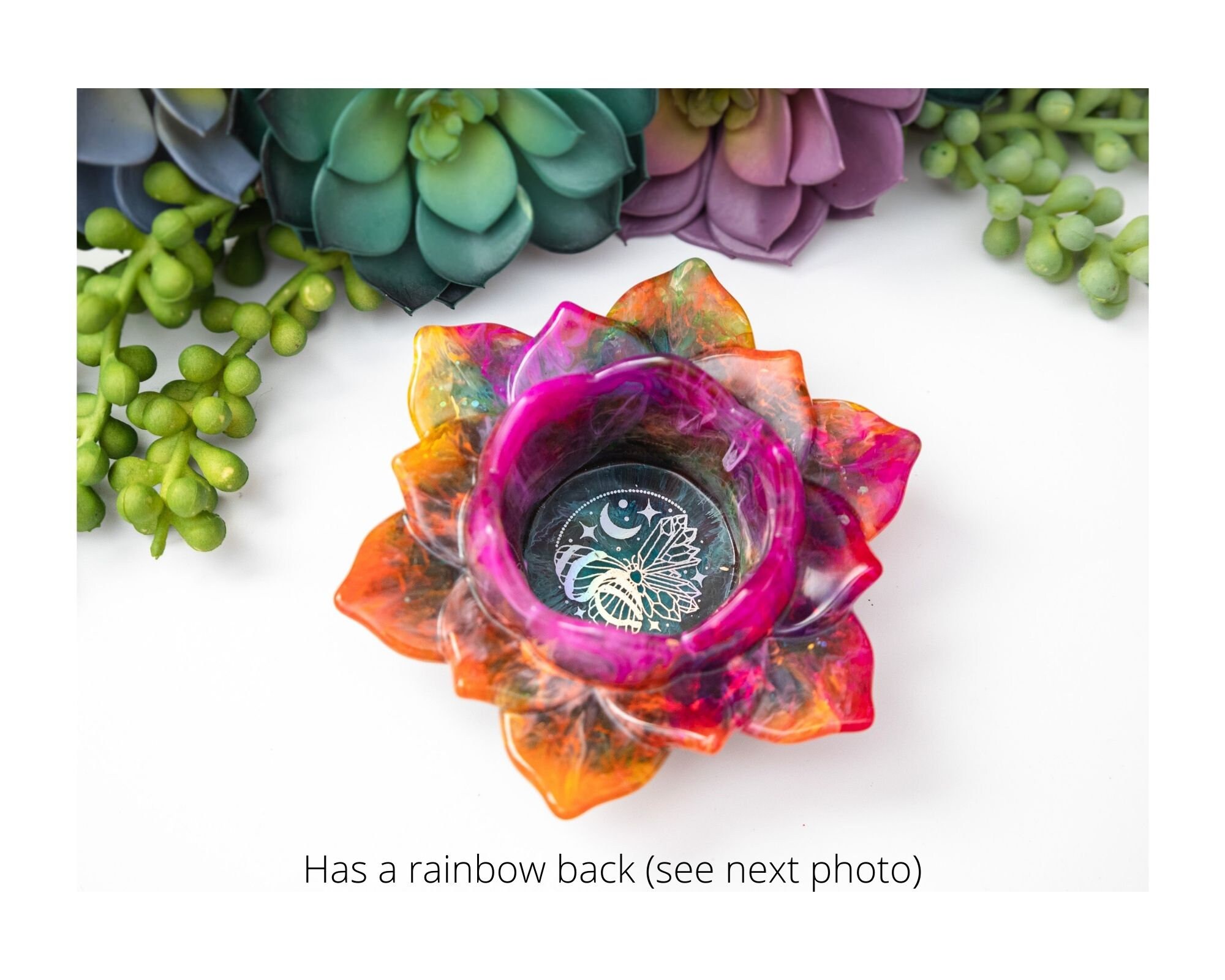 Resin Lotus Trinket Dish | Alcohol Ink Ring Dish, Tea Light Candle ...