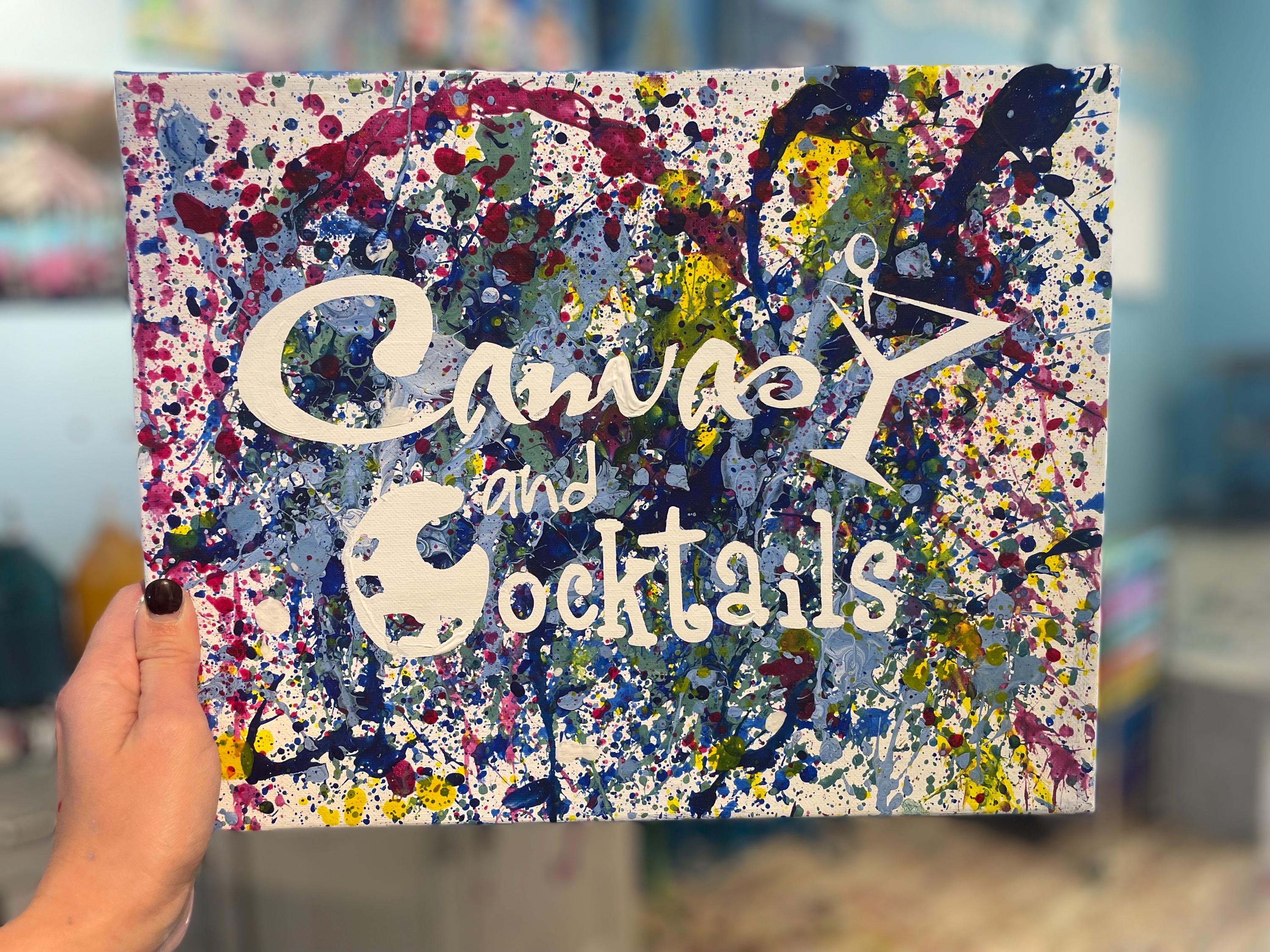 Custom Splatter Paint Logo on Canvas - Etsy