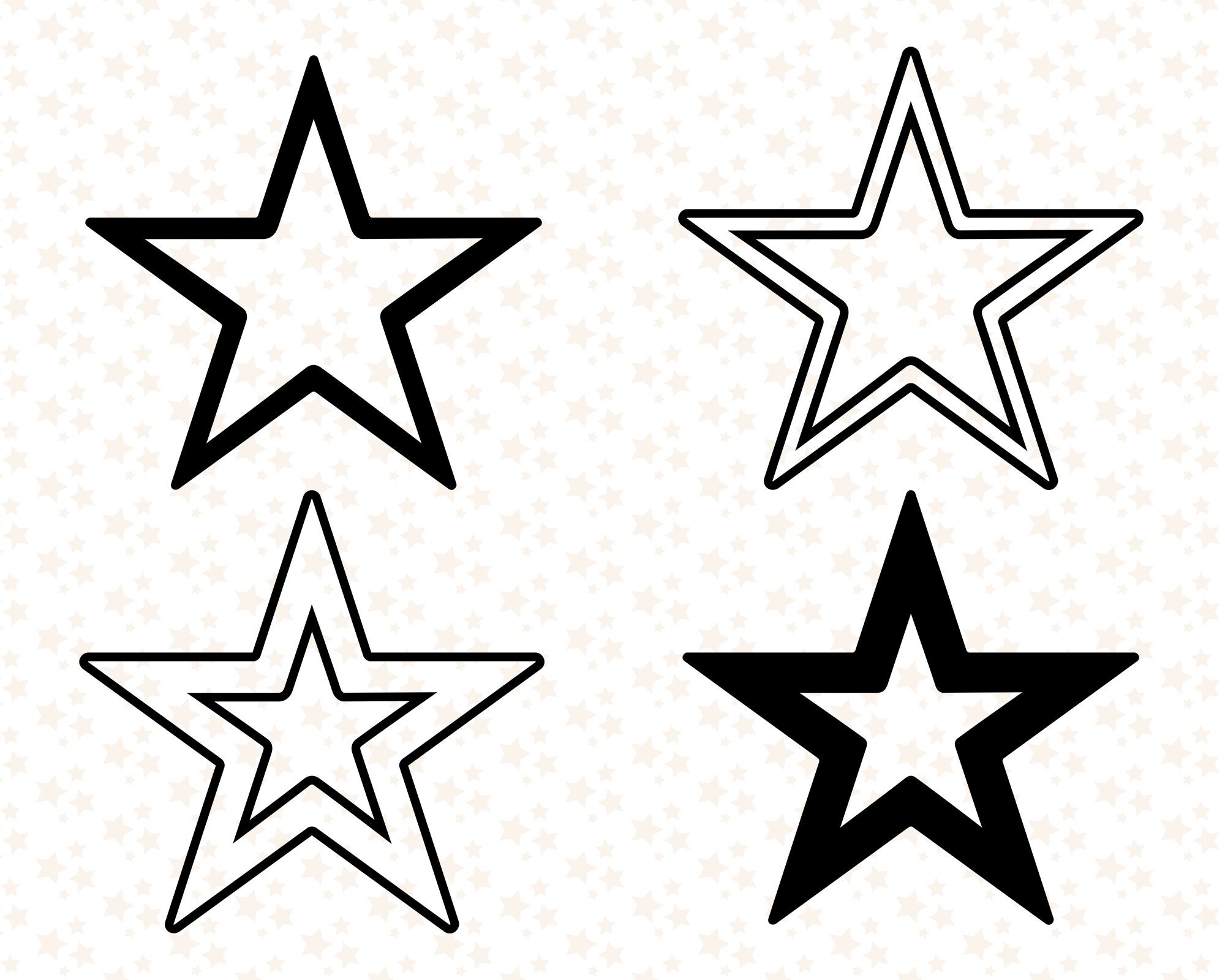 Star SVG paquete descarga instantánea esquema de estrella SVG | Etsy