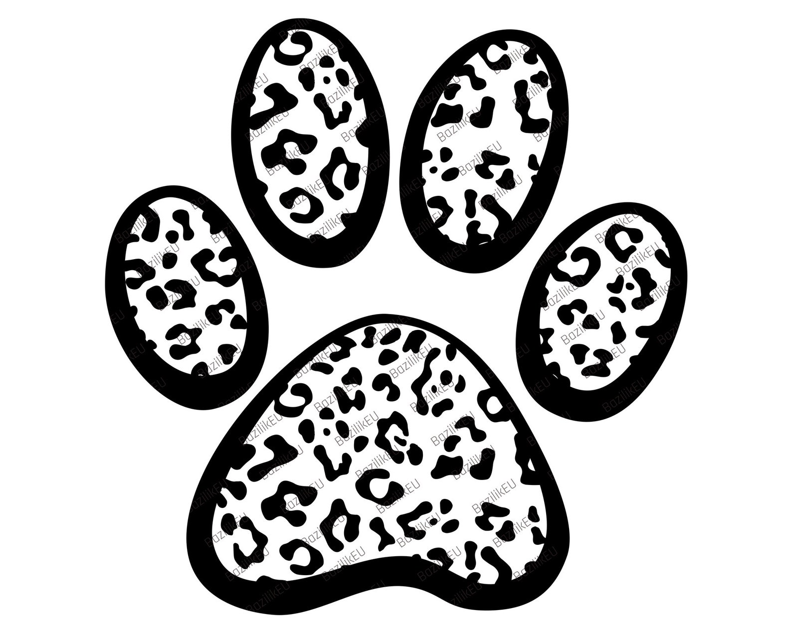 Leopard Print Paw SVG Dog Paws Pet Paw Print SVG Cat Paw | Etsy