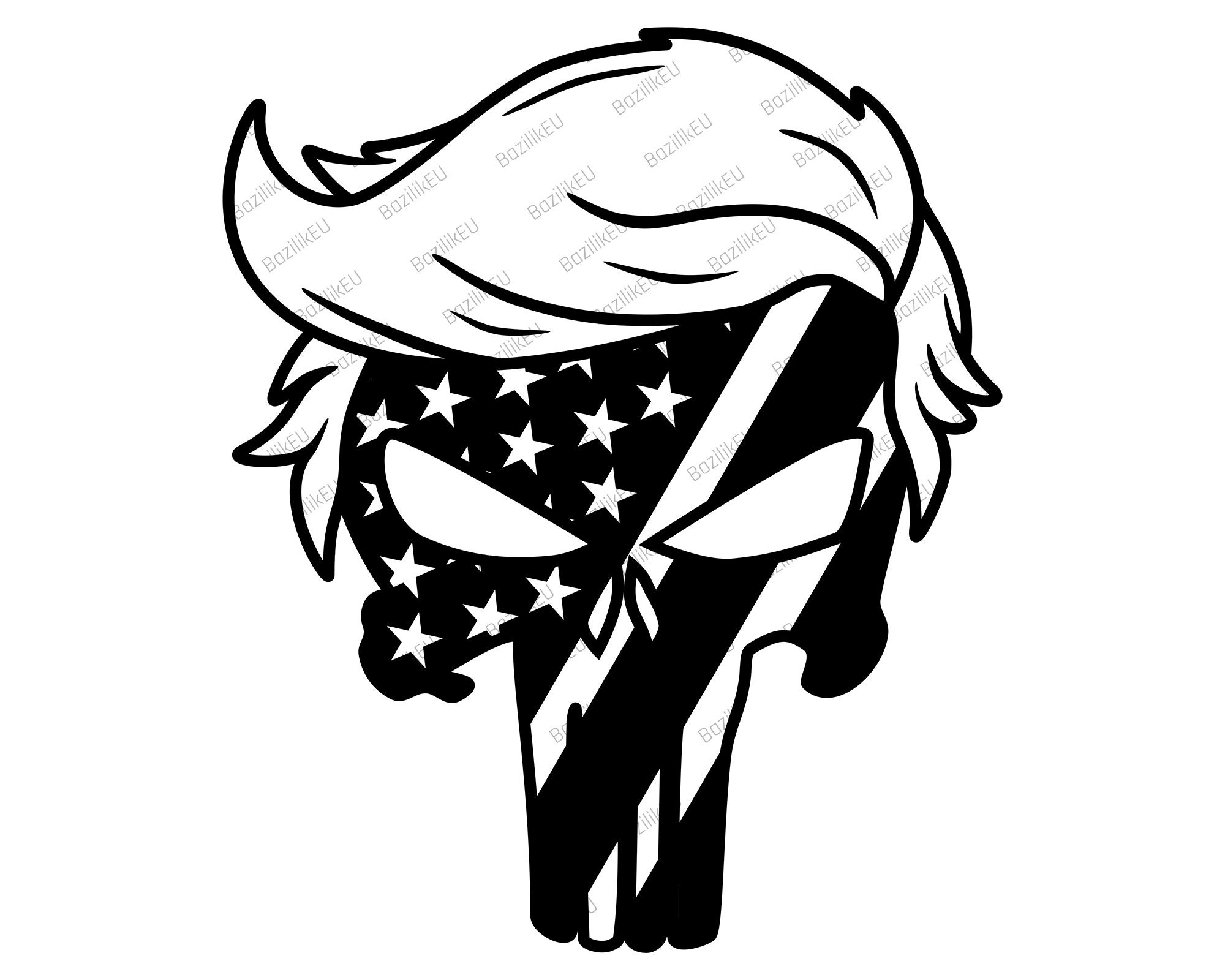 Trump Skull Svg American Flag Trump Trump Sticker Trump Etsy