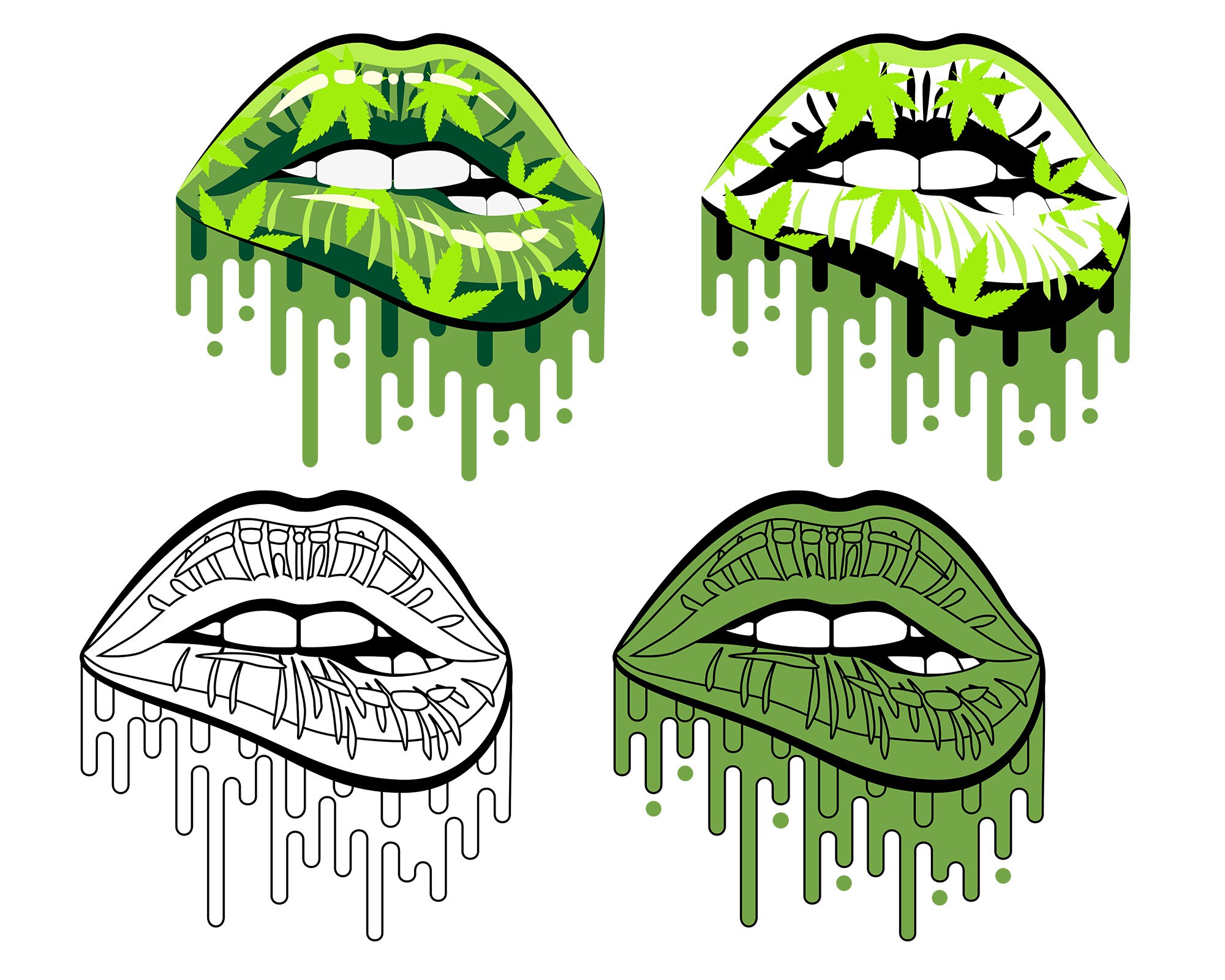 Weed Lips SVG Dripping Lips Lip Print Sexy Biting Lip SVG | Etsy