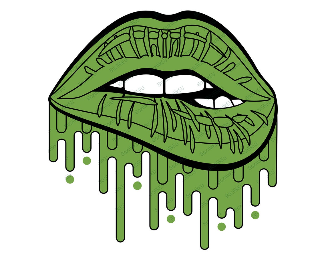 Weed Lips SVG Dripping Lips Lip Print Sexy Biting Lip SVG | Etsy