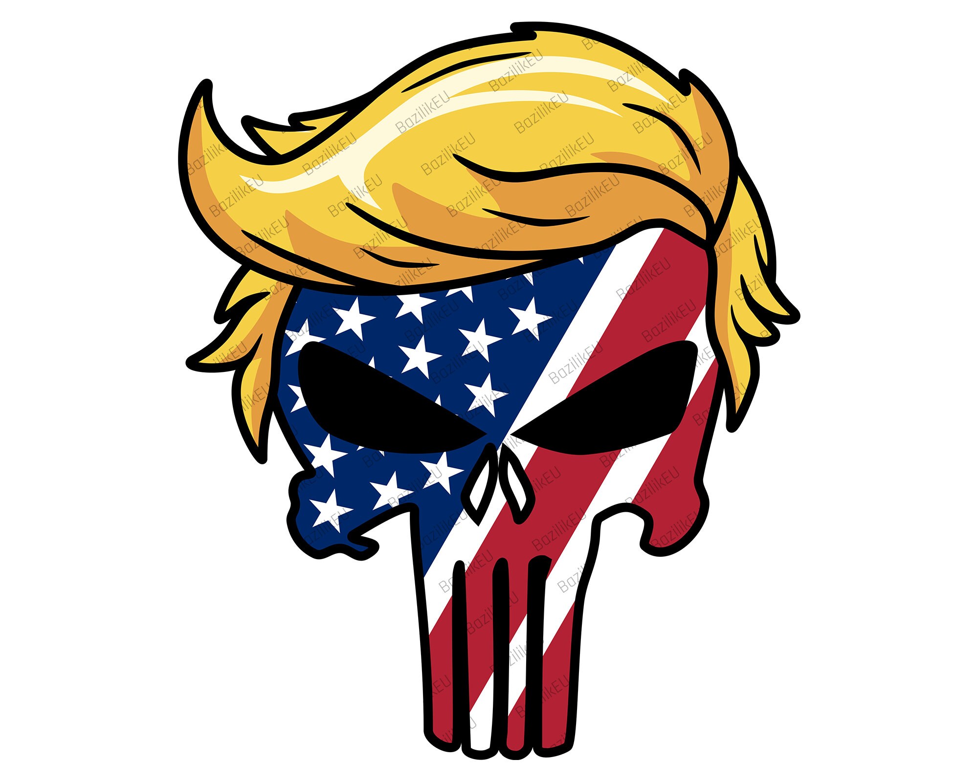 Trump Skull Svg American Flag Trump Trump Sticker Trump Etsy