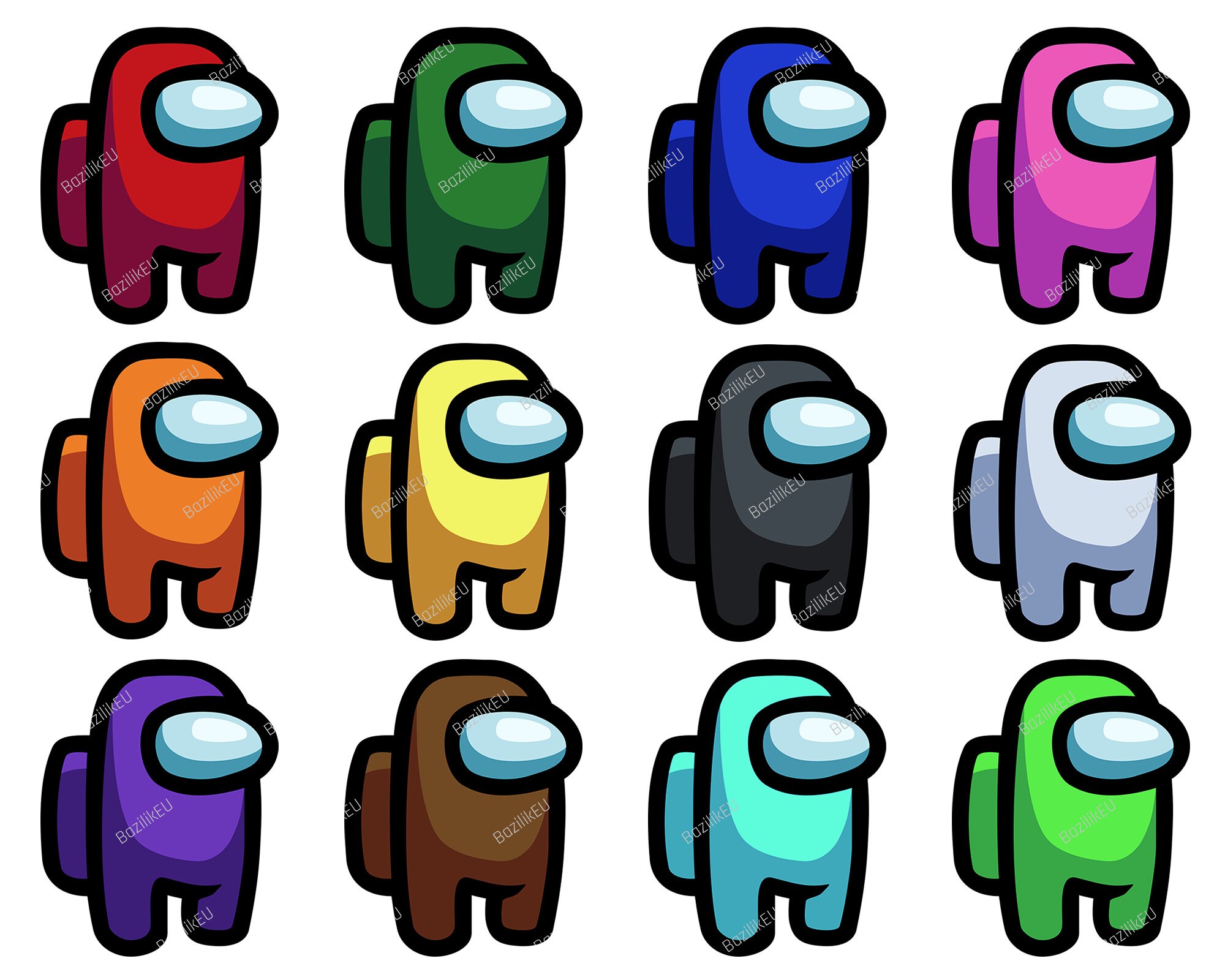 Among Us Bundle SVG Clip Art Video Game PNG | Etsy