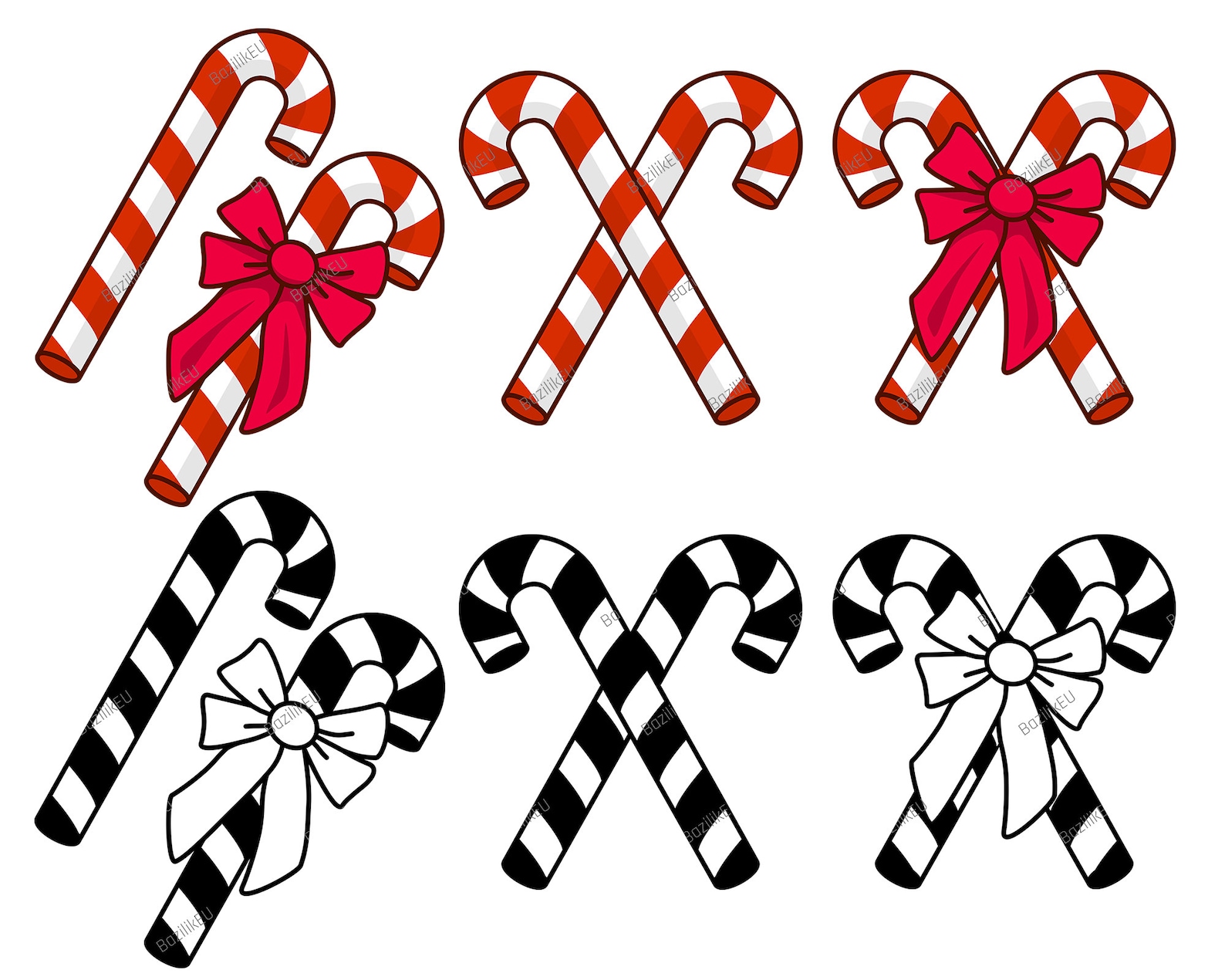 Candy Canes SVG Bundle Christmas SVG Clipart Candy Canes | Etsy
