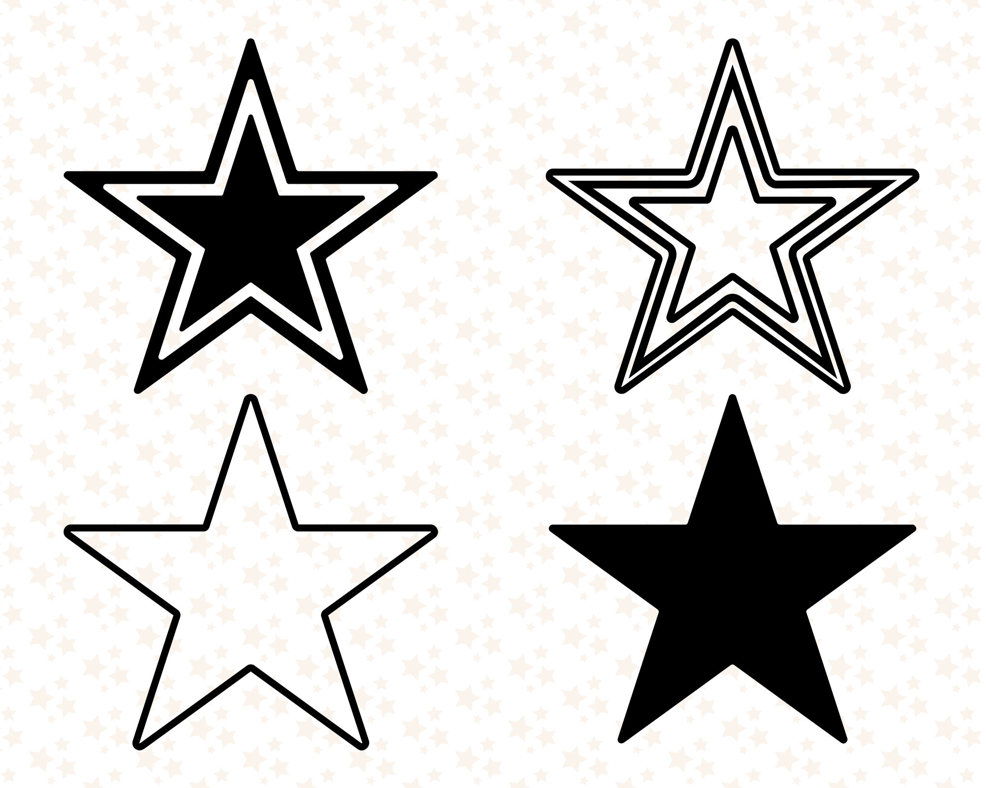 Star SVG paquete descarga instantánea esquema de estrella SVG | Etsy