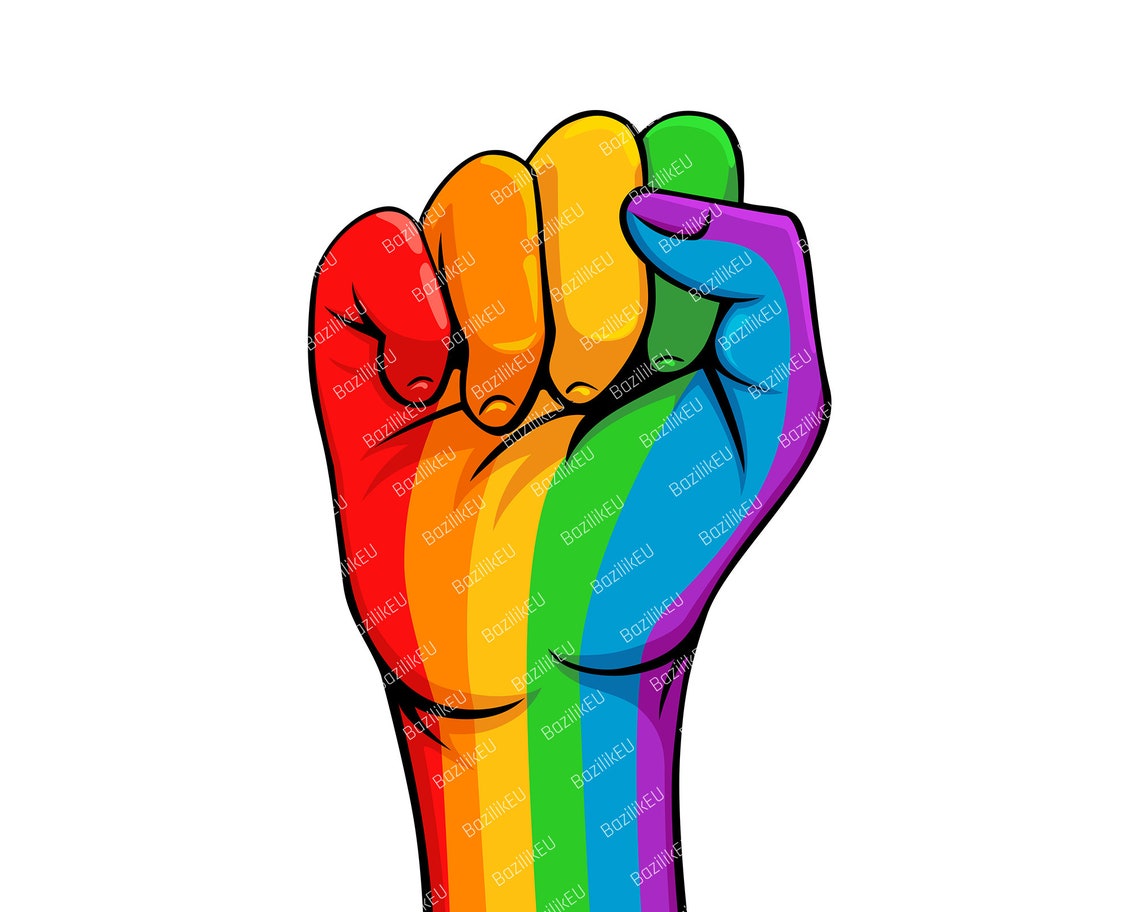 Gay Fist Pride Symbol Rainbow Flag LGBT Pride Rights Power | Etsy