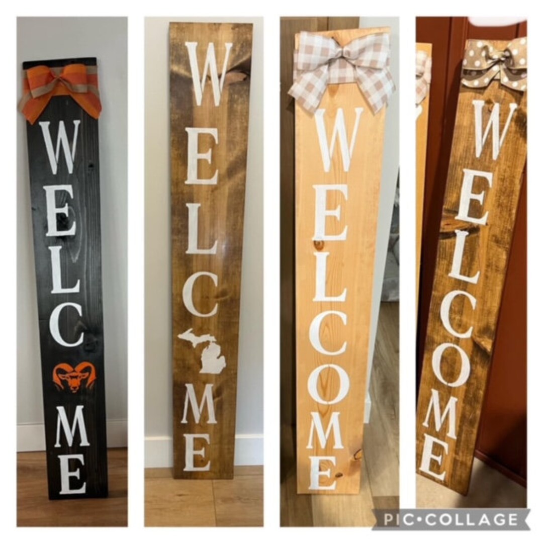 4' Wood Welcome Signs - Etsy