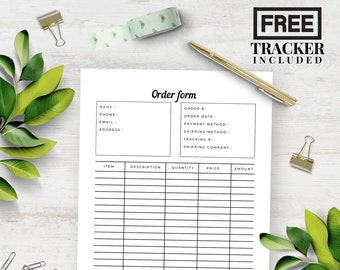 Editable Order Form Template, Printable Small Business Order Form ...