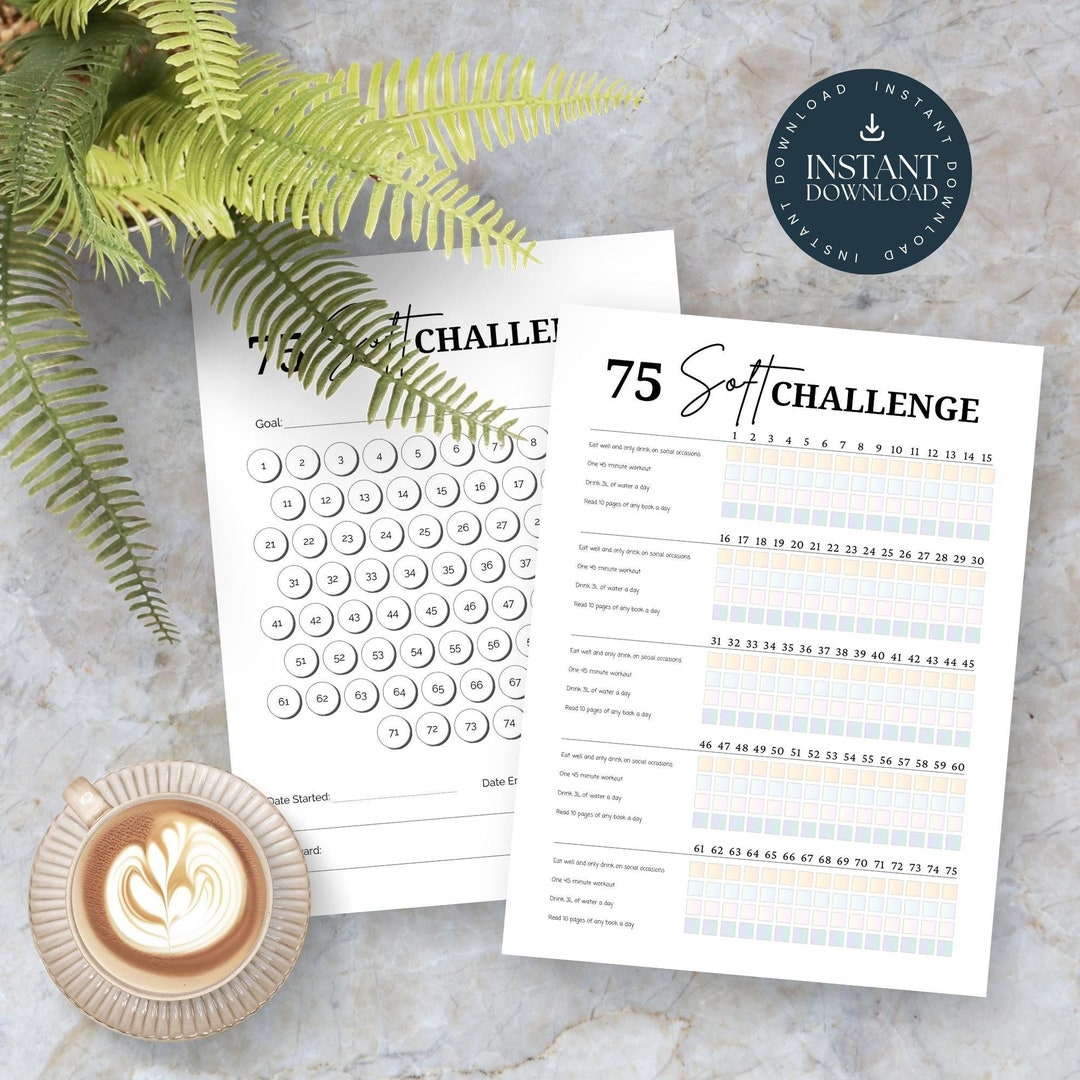 EDITABLE 75 Soft Challenge Template, Printable Pdf, Digital Download ...