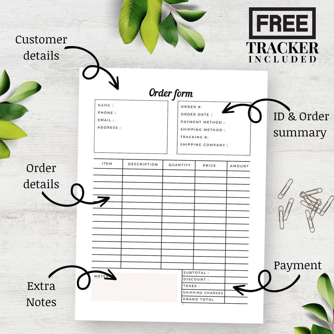 Order Form Template, Purchase Order Form, Small Business Forms ...