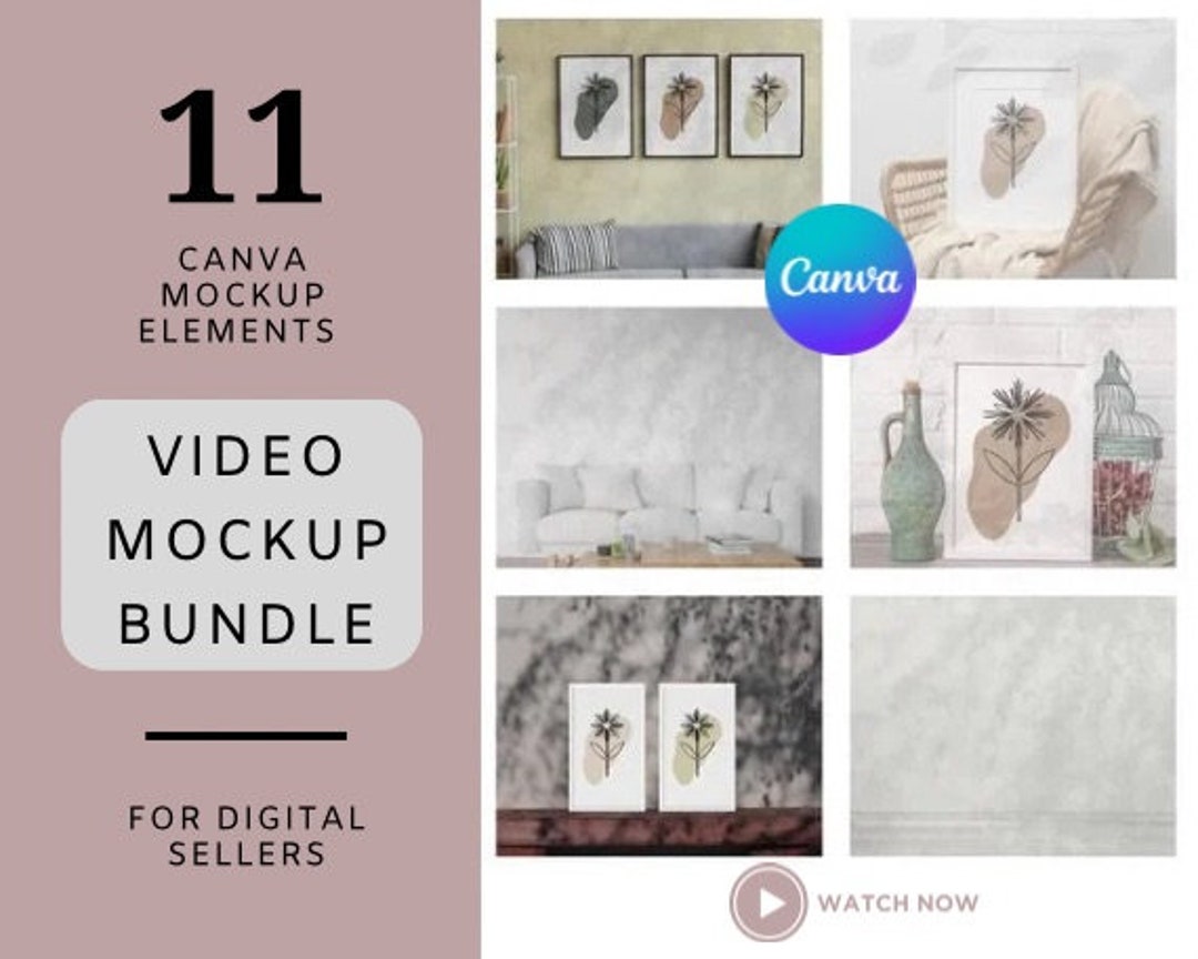 Video Mock-up for Frames in Canva, Seamless Loop, Animated Mockup ...