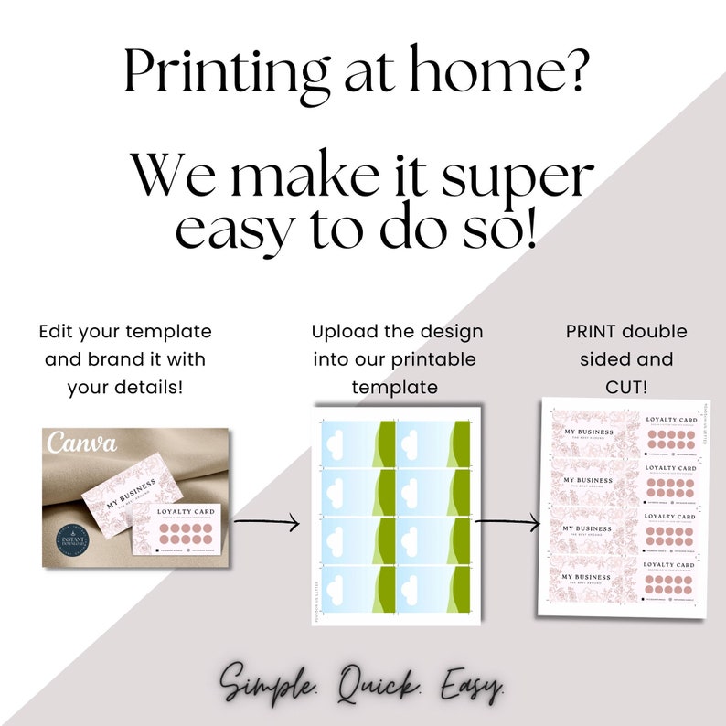 Loyalty Card Template, Small Business Supplies, Printable Loyalty Card ...