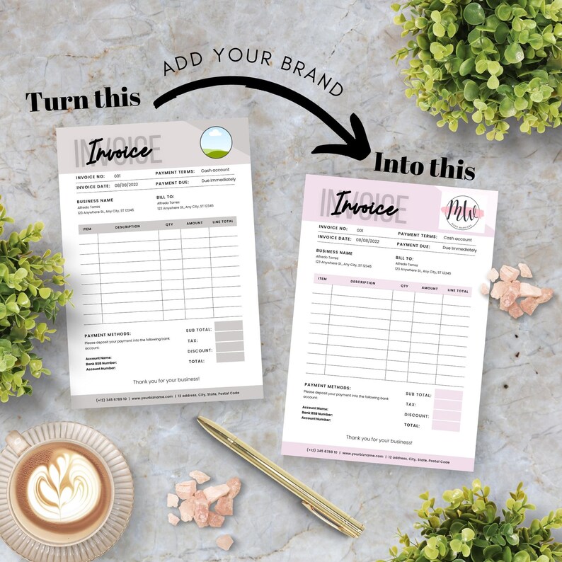 Simple Invoice Template, Instant Download, Editable Doc on Canva, PDF ...